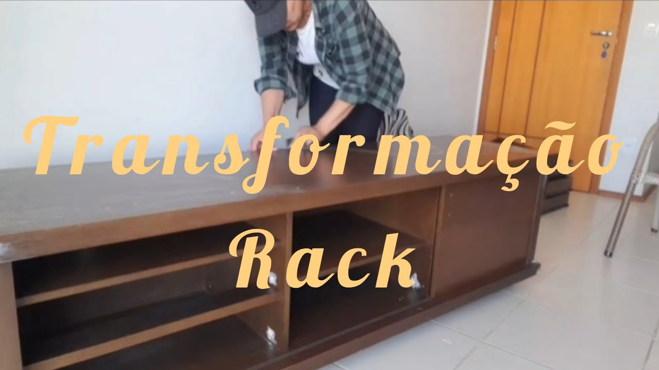 Transformação rack -Pintei o rack de MDF o resultado me surpreendeu ...