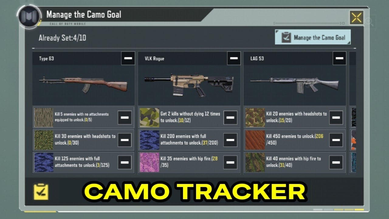 How to Use the Camo Goal Tracker in COD Mobile (Tips) - YouTube