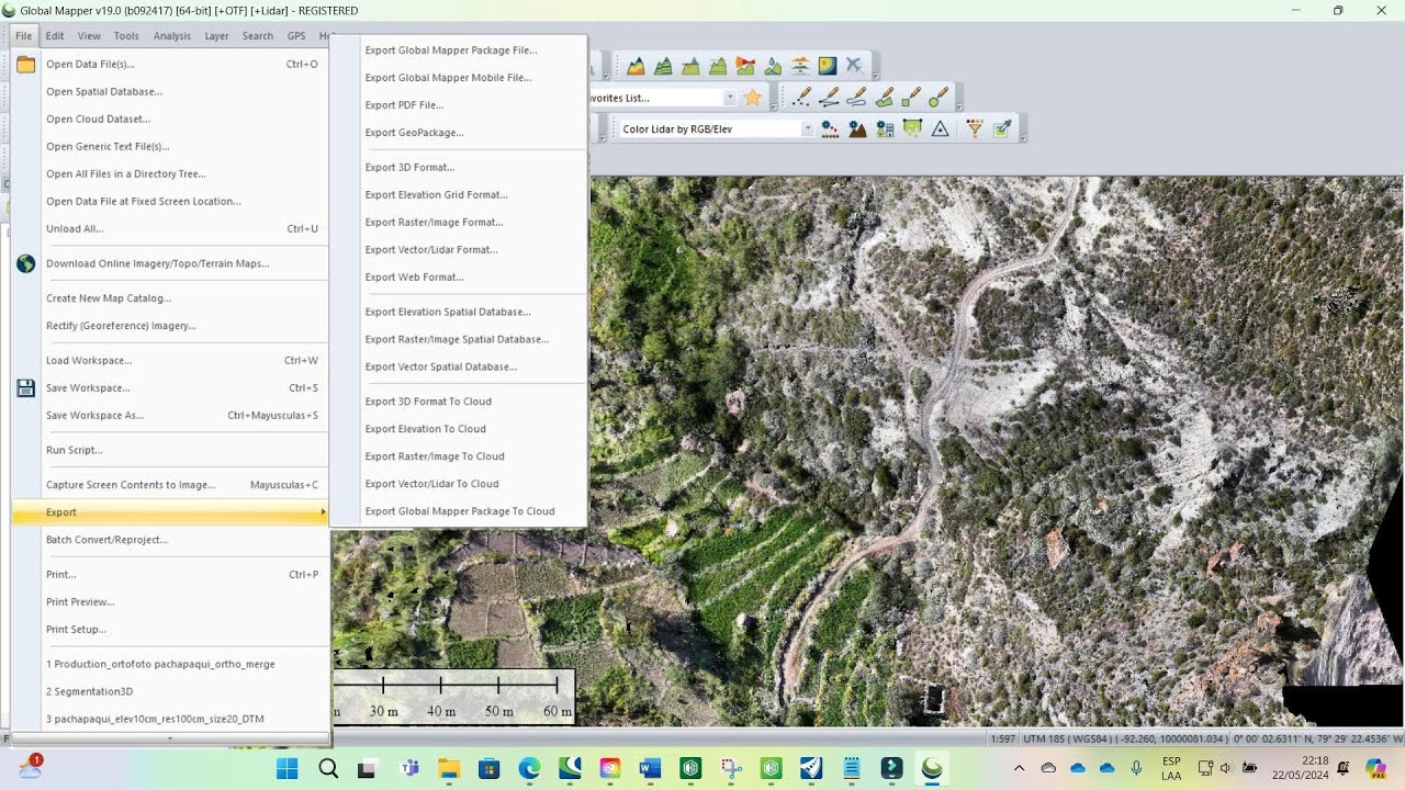 COMO CONVERTIR ORTOFOTO GEO TIF PESADAS A ECW CON GLOBAL MAPPER SIN ...