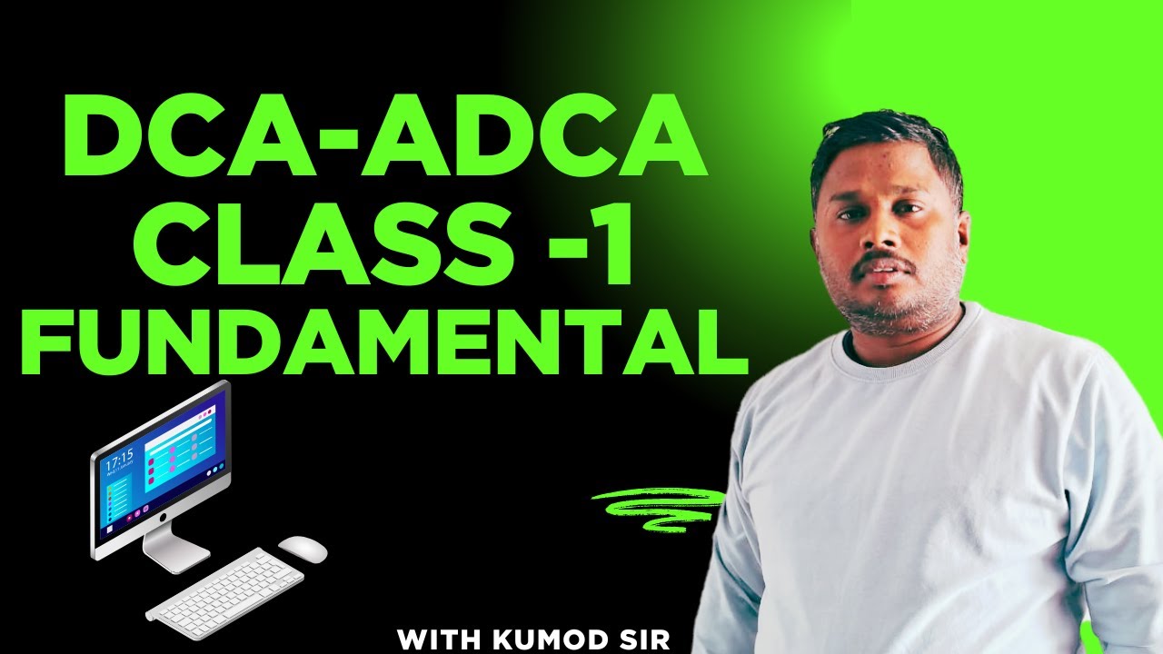 DCA, ADCA Class -1 theory - YouTube