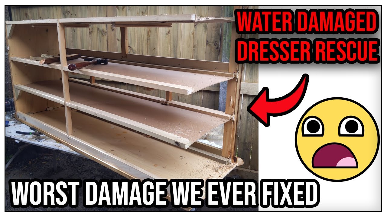 EXTREME Water Damaged Dresser Rescue | Furniture Makeover | DIY ...