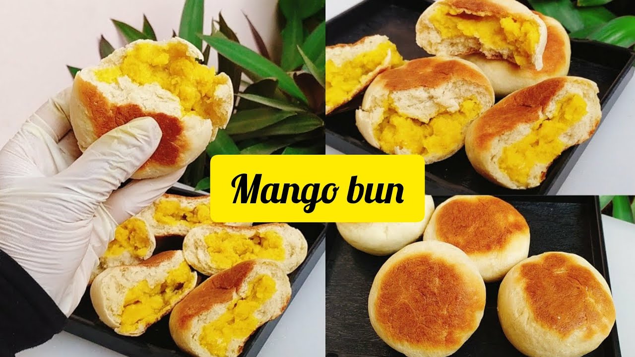 Mango bun recipe || ডিম ছাড়া আটা দিয়ে চুলায় ফ্রাইপ্যানে তৈরি আমের ...