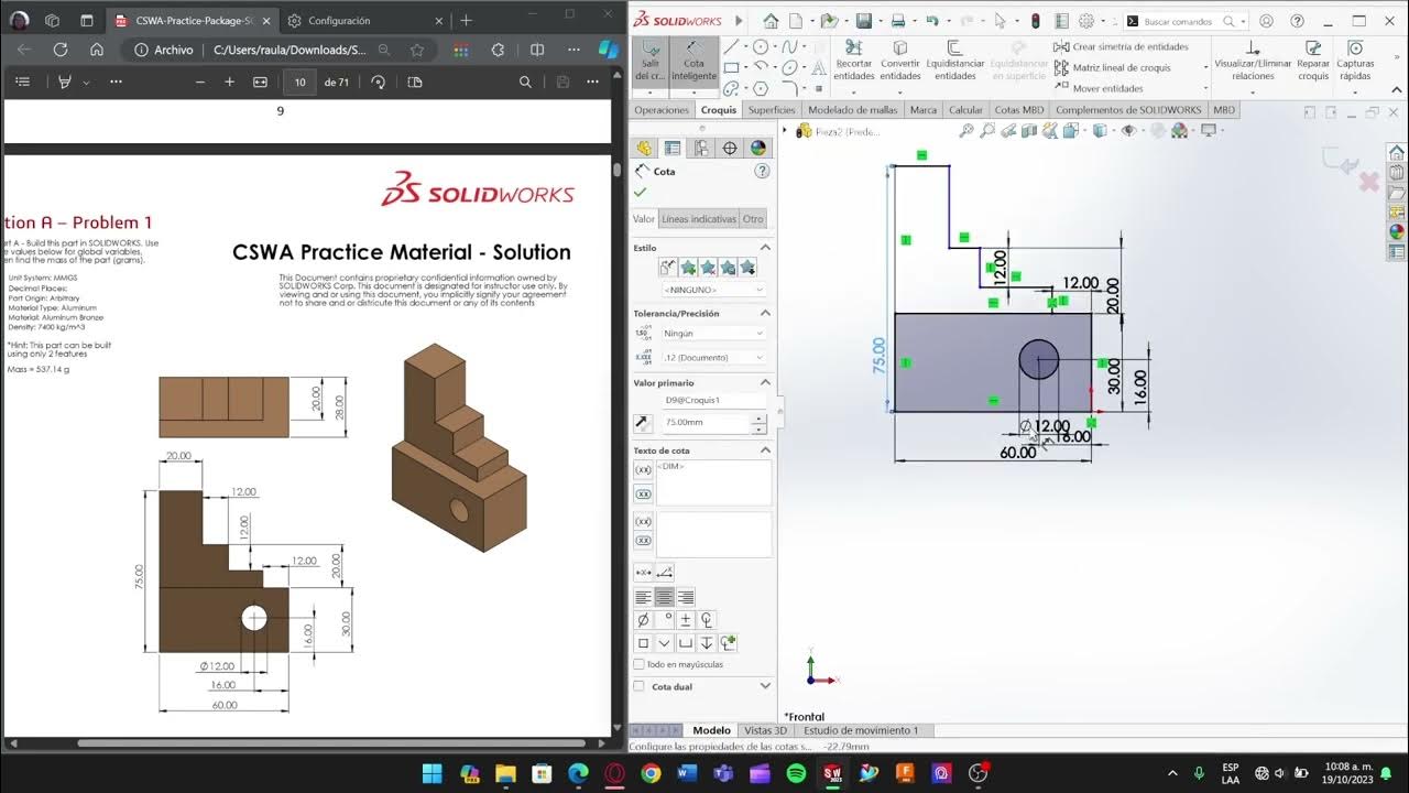 Solidworks CSWA Practice: A-1 - YouTube