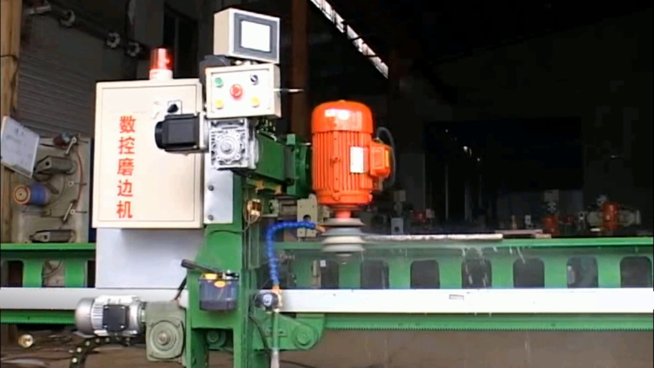 CNC edge polishing and profiling machine - YouTube