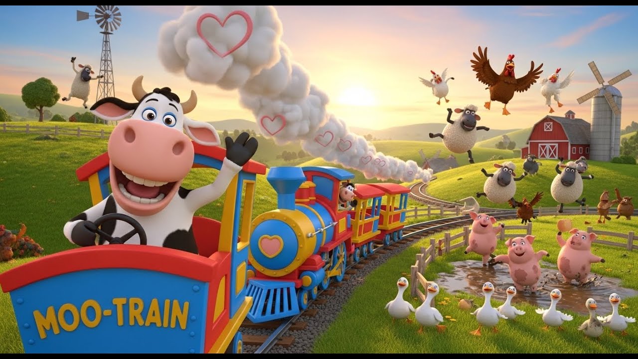 The Cow Who Built a Train | Kids’ Nursery Rhyme Song - YouTube