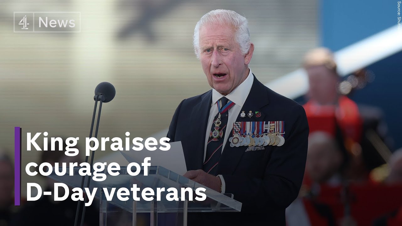 King Charles pays tribute to veterans on D-Day 80th anniversary - YouTube
