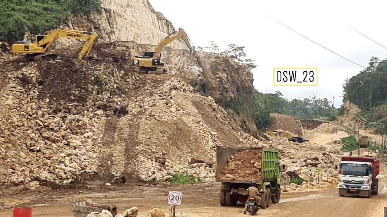 Stone excavation work on a new road || jjls - YouTube