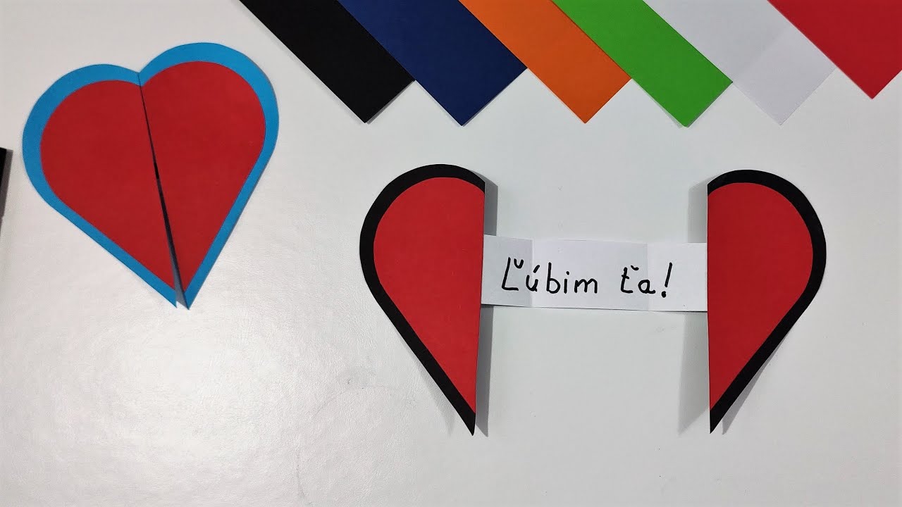 Valentínske srdiečko, skladačka, zábava pre deti, výrobky z papiera ...