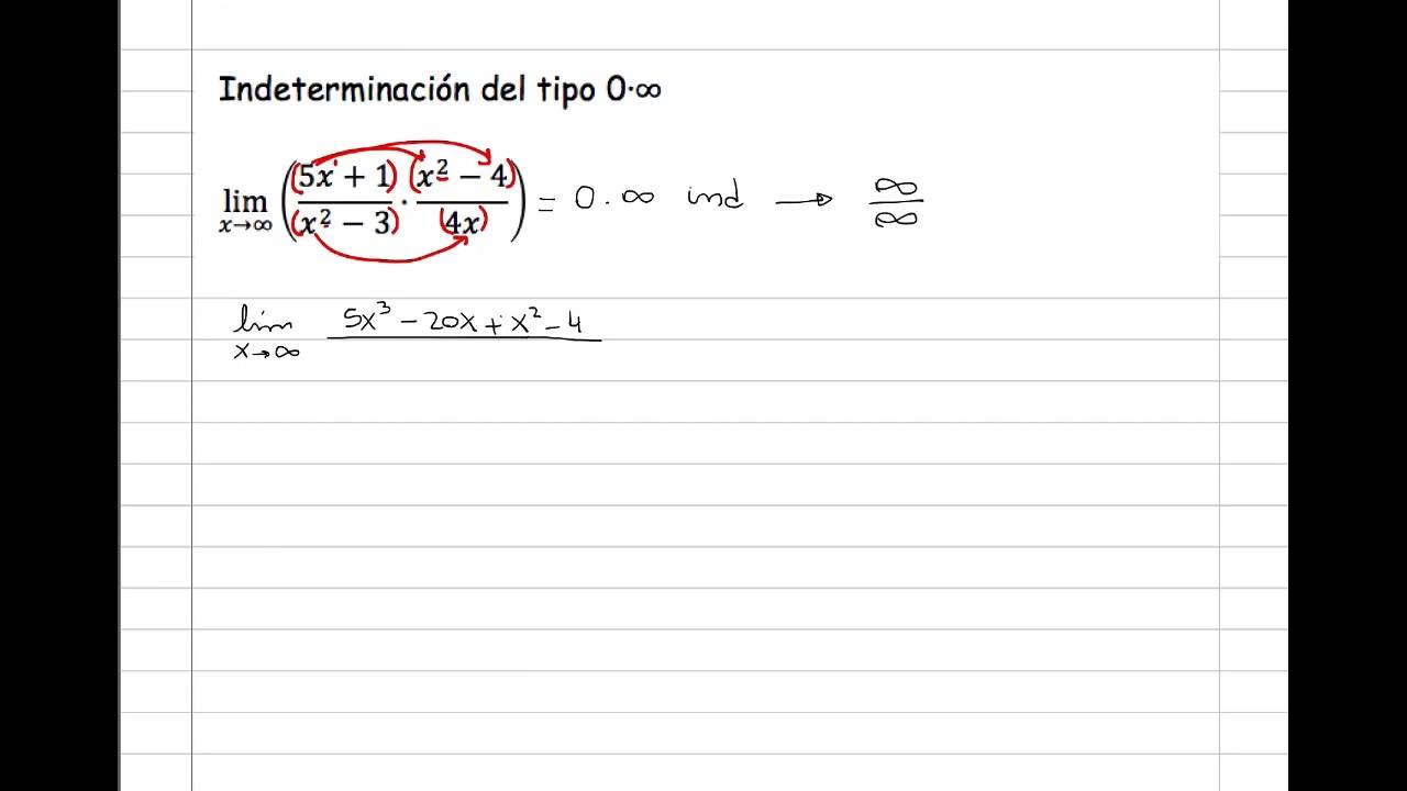 2º BACHILLER - Indeterminación del tipo 0 por infinito - YouTube