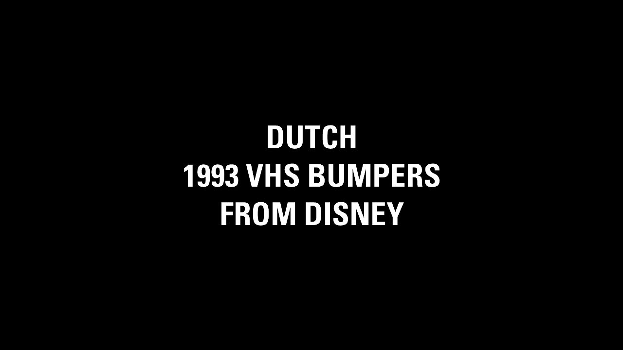 DUTCH 1993 VHS BUMPERS From Disney - YouTube