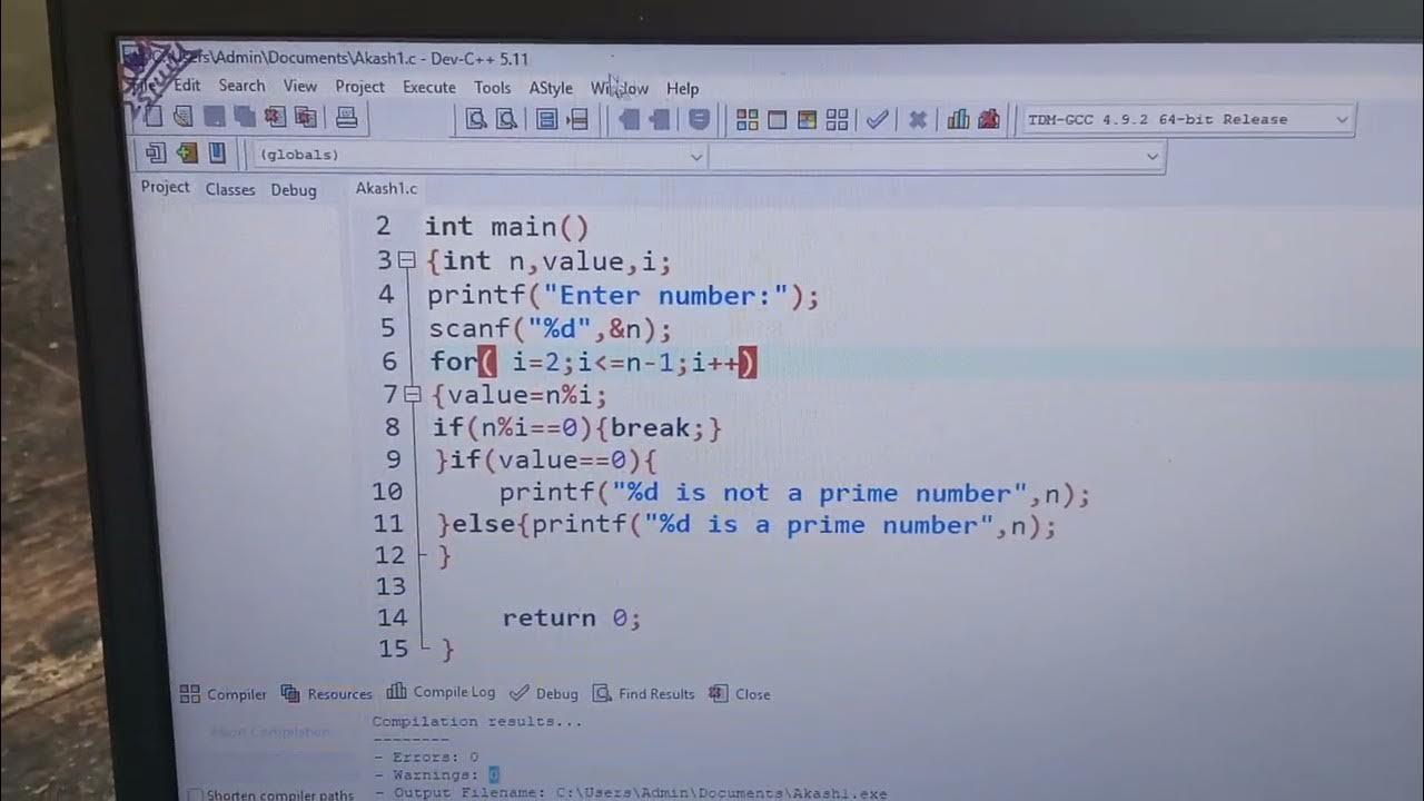 Code in C to check whether number is prime or not - YouTube