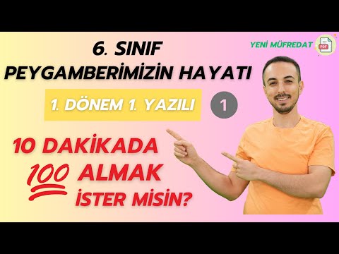 6. Sınıf Peygamberimizin Hayatı 1. Dönem 1. Yazılı