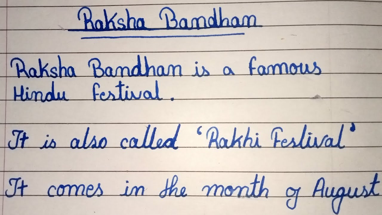 10 Lines on Raksha Bandhan|Essay writing on Raksha Bandhan #viralvideo ...