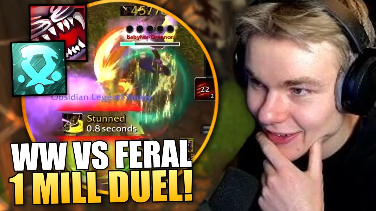 1 MILLION GOLD DUEL! - Feral Druid vs Windwalker Monk - YouTube