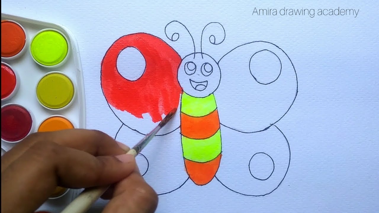 How to draw a butterfly step by step|Drawing for kids - YouTube