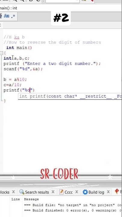 #2 C Tutorial|How to reverse the digit of a number| #shorts #youtubeshorts #coding - YouTube