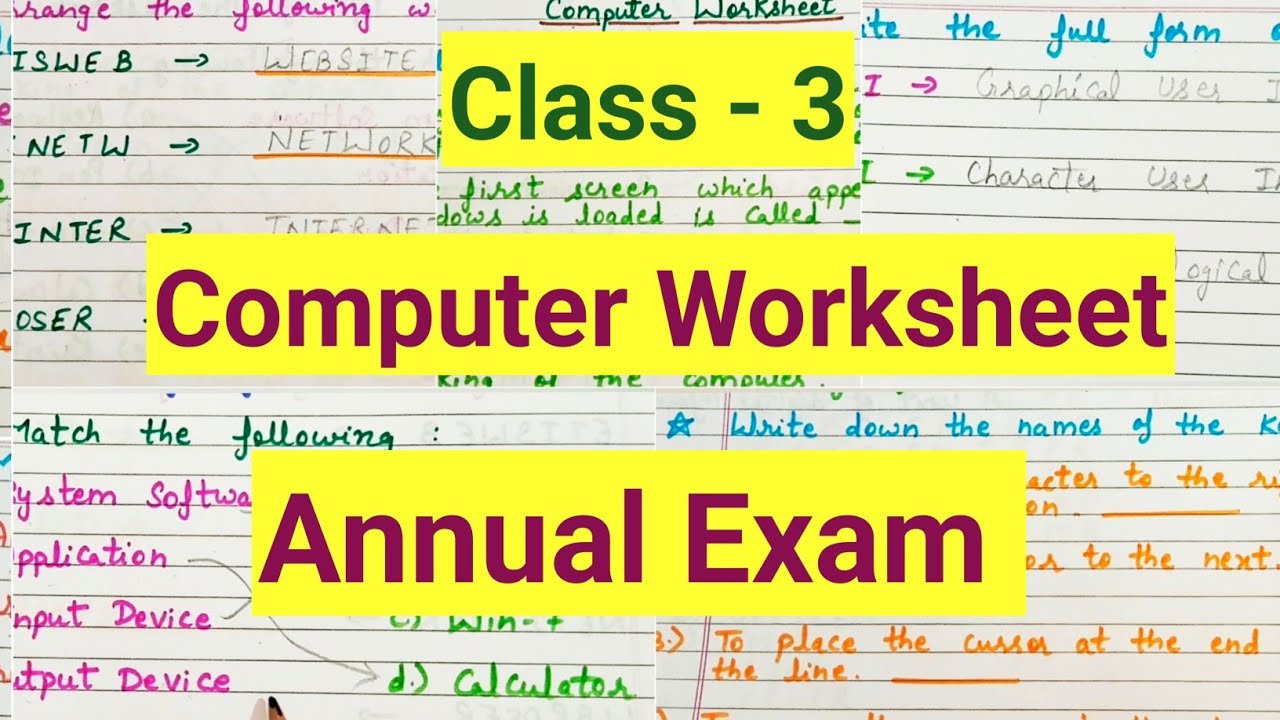 Class 3 Computer Annual exam Question Paper 2024-25 | Class 3 Exam ...