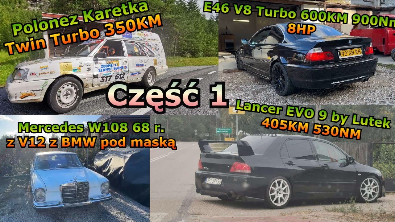 Polonez karetka TwinTurbo BMW E46 V8 Turbo z 8hp oraz Lancer EVO 9 ...