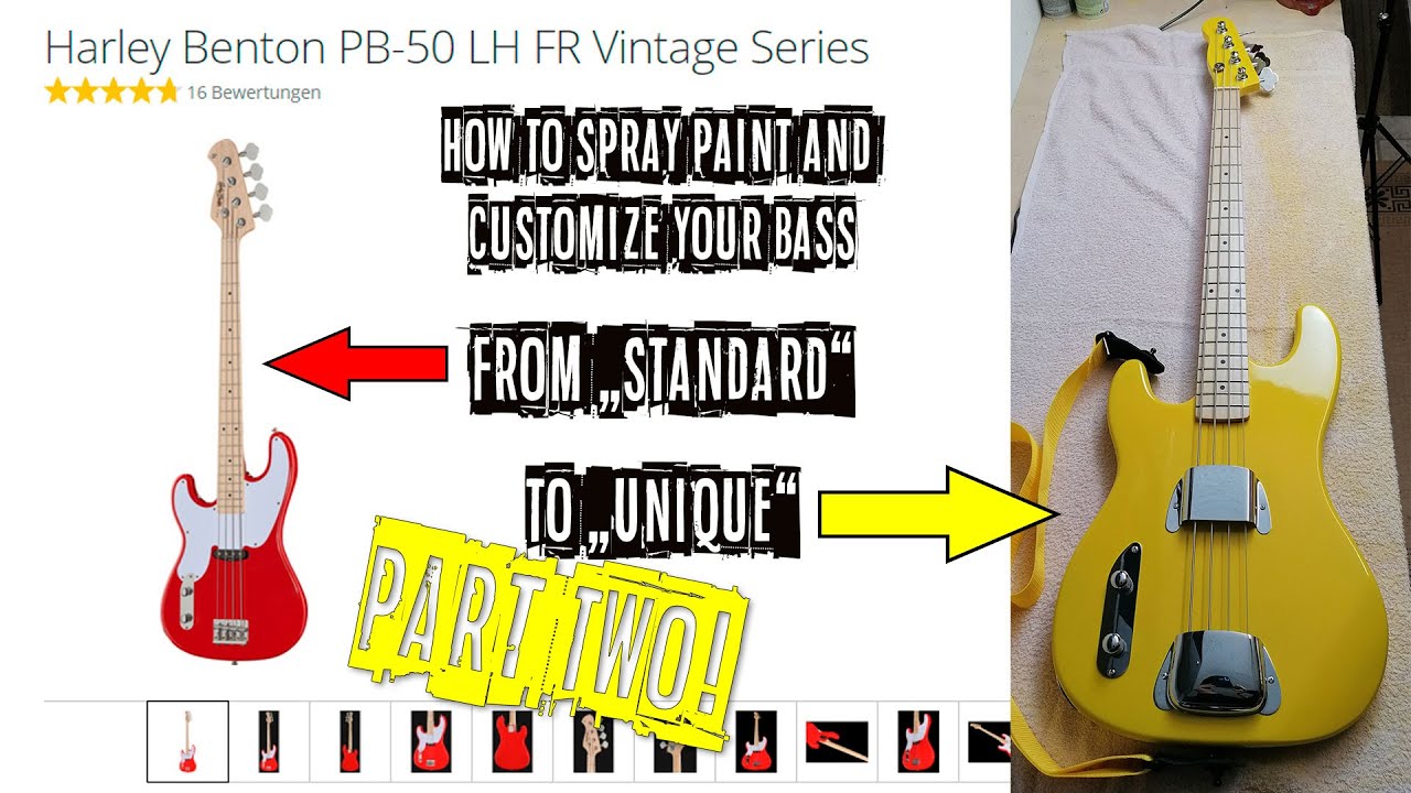 How to spray paint and customize your bass guitar - PART TWO! - YouTube