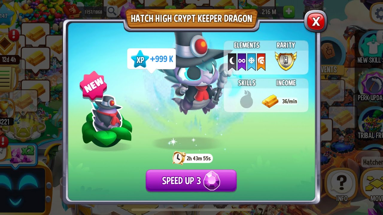 Hatching High Crypt Keeper dragon in Dragon city #dragoncitygameplay # ...