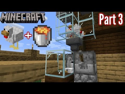 Minecraft | Ep3 | Automatic Chicken Breeding! ... With lava! - YouTube