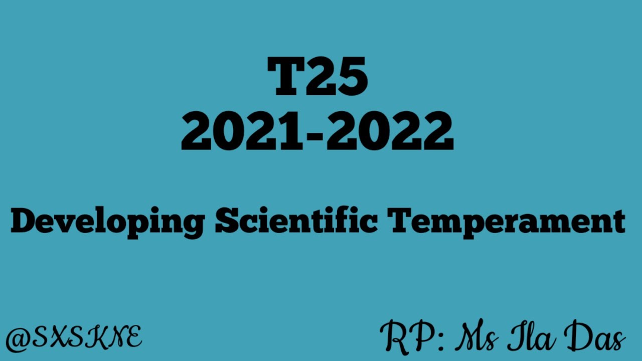 Developing Scientific Temperament - YouTube
