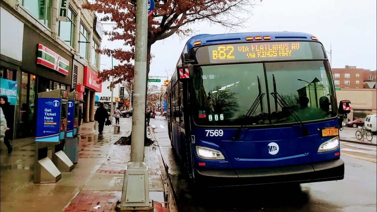 MTA: 2018 New Flyer XD40 #7569 B82 To Stiwell Avenue @ Coney Island Ave ...