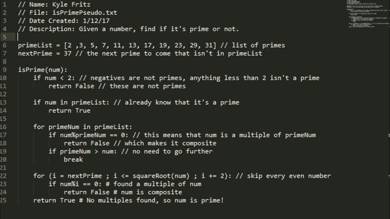 Pseudocode for Determining if a Number is Prime - YouTube