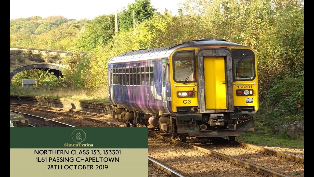 Northern Class 153, 153301, 1L61 passing Chapeltown (28th October 2019 ...