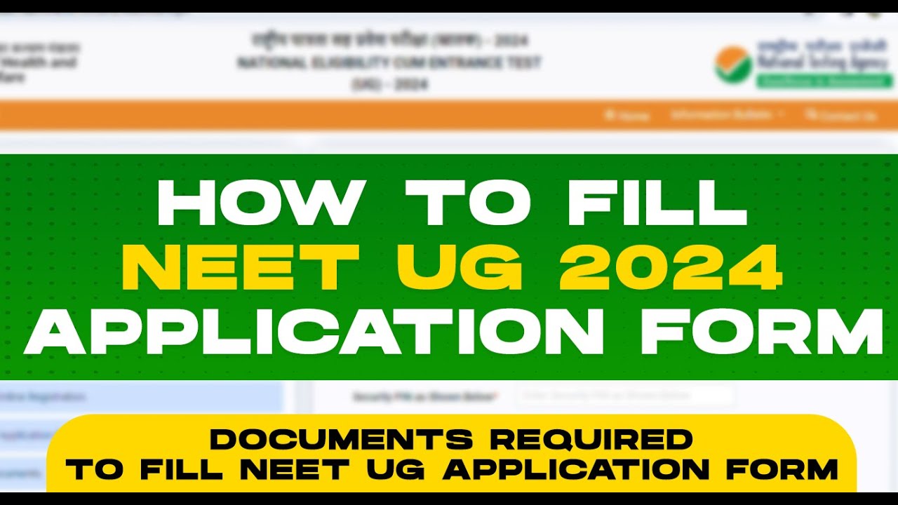 NEET UG 2024 application form / How to fill NEET UG 2024 application ...
