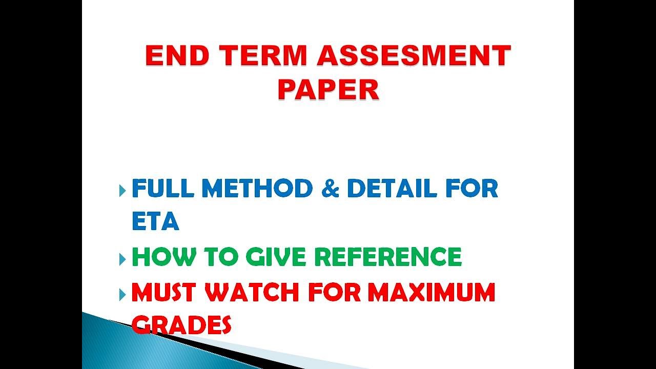 ETA PAPER, End term assesment paper, how to attempt end term paper aiou ...