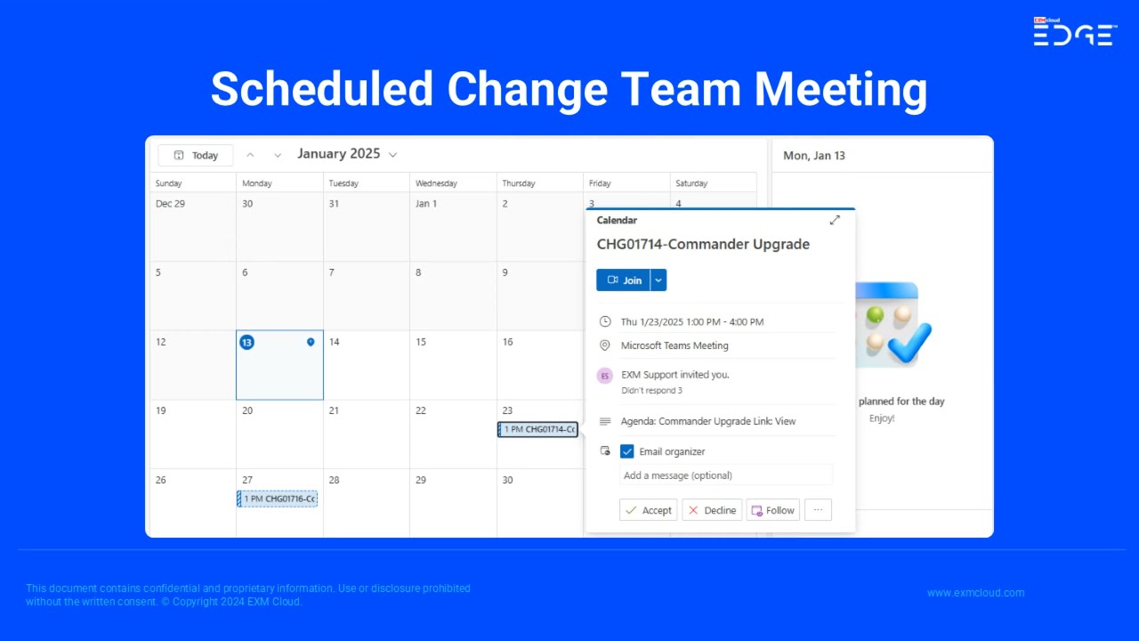 Edge ITSM: Scheduled Change Team Meeting Feature - YouTube