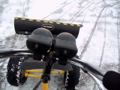 Pedal Powered Snow Plow #17 Final clean up of Driveway - YouTube