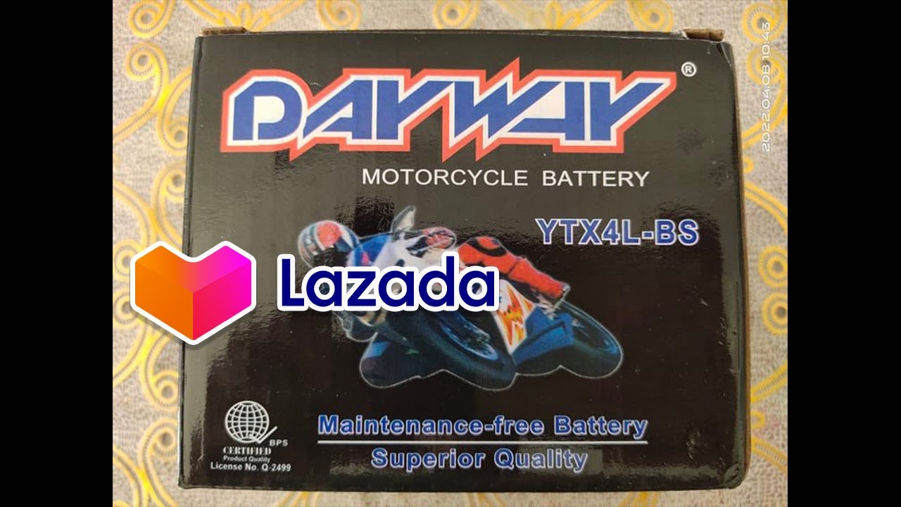 DAYWAY MOTORCYCLE BATTERY YTX4L-BS - YouTube