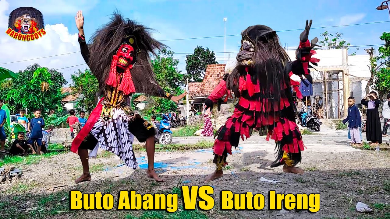 JOGET BUTO IRENG VS ABANG | Pentas Barongan Bugel Satrio Joyo live Wolo ...