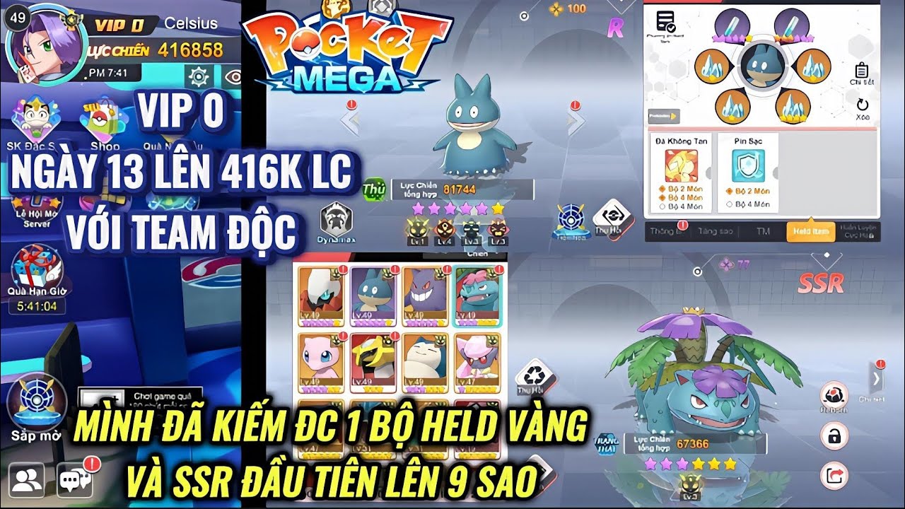 POCKET MEGA - VIP 0 #13 (Team Độc) : Sắm được 1 bộ Held vàng |Lên được ...