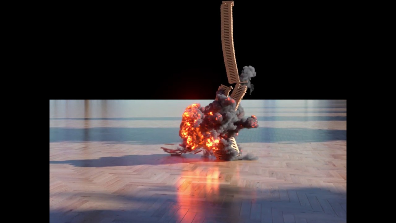 3ds Max Phoenix FD Tyflow KEVA Explosion - YouTube