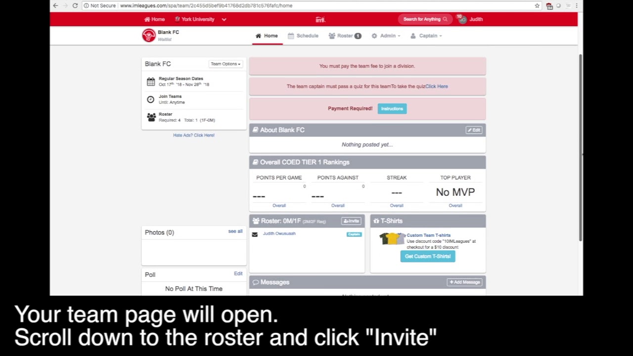 how to invite a player on imleagues - YouTube