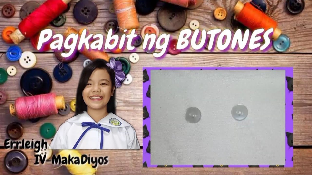 Pagkabit ng Butones o Two hole buttons - YouTube