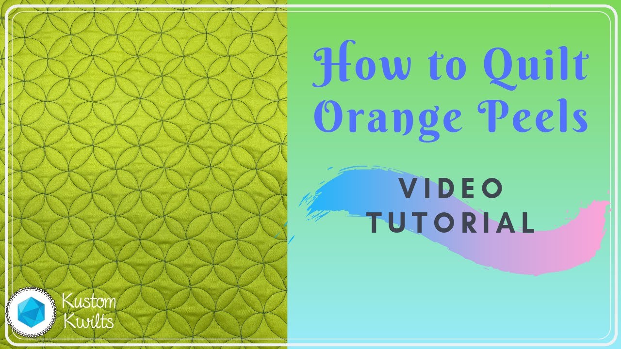 How to quilt orange peels - free motion quilting tutorial - YouTube