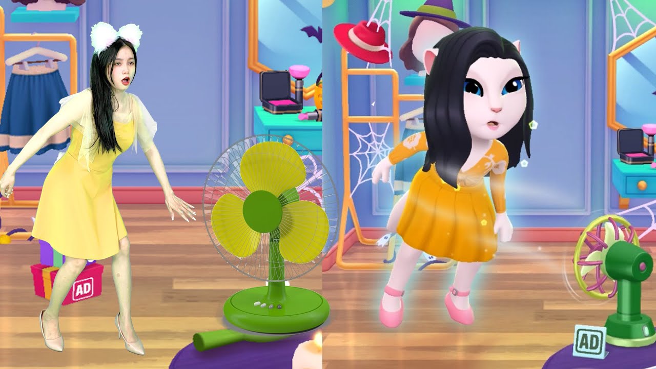 Imitate Angela to Play with the Wind Fan | My Talking Angela 2 In The ...
