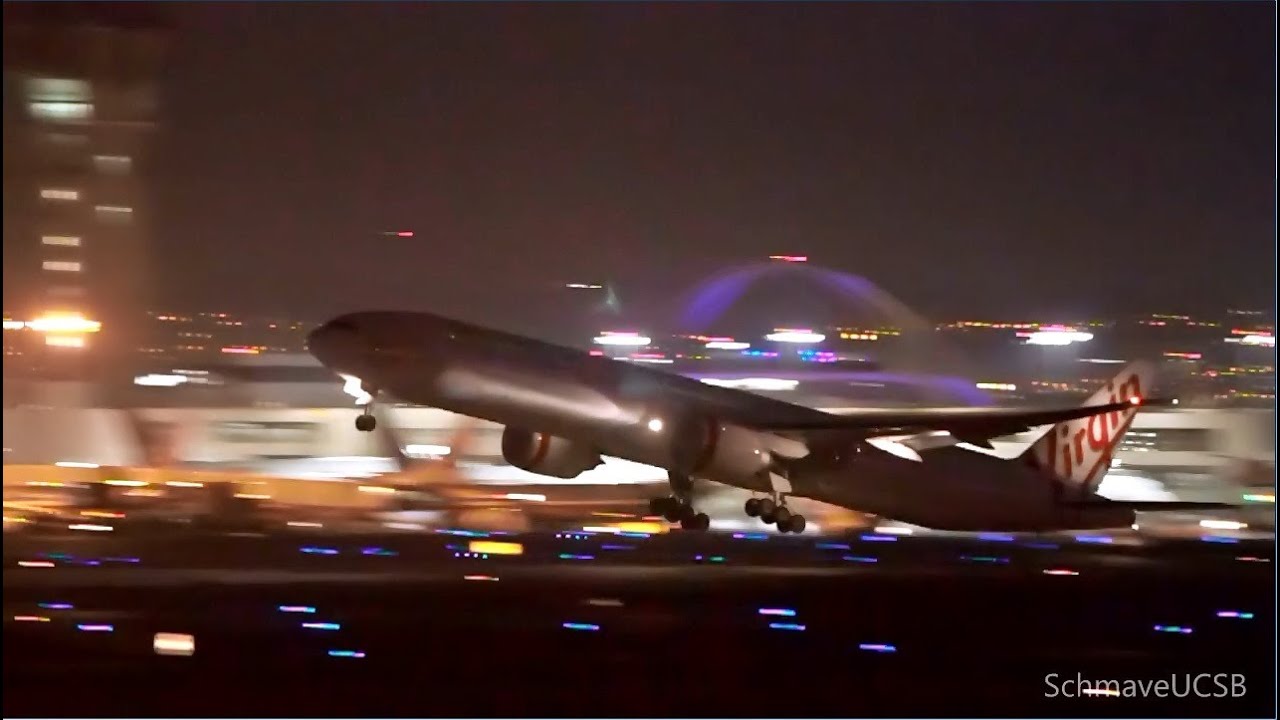 Airplane Take Off At Night
