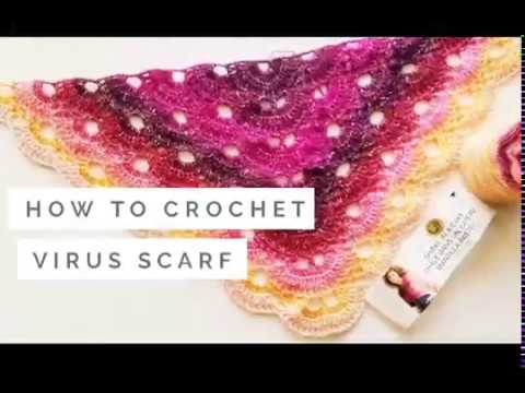 How to crochet virus scarf - YouTube