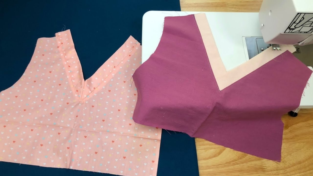 Sewing tips for beginner | 2 Ways to sew a V Neck #2 - YouTube