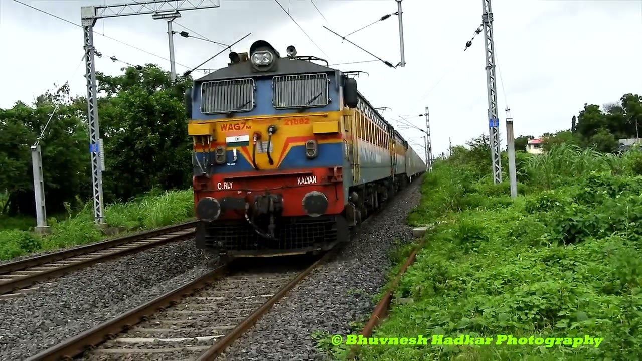 Kalyan WAG-7M (Ex. WCAM-3) Duo With BCACBM-B Wagons In Western Railway ...
