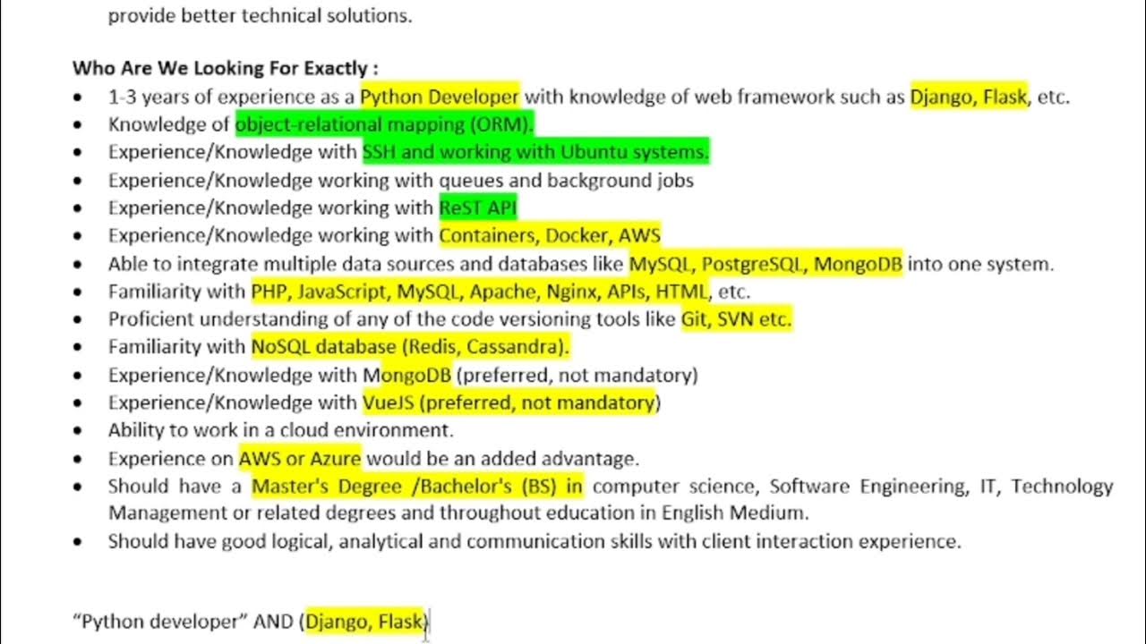 How to understand Job description and make boolean search string Part 08 | - YouTube