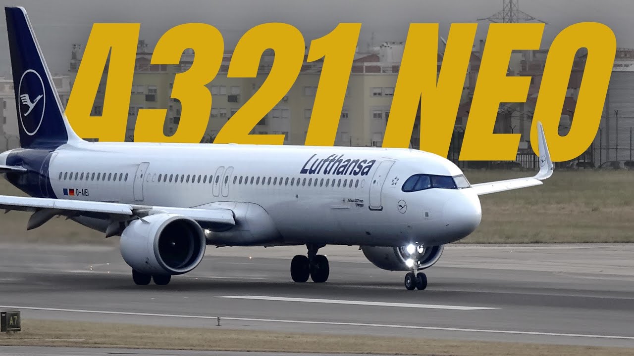 Lufthansa AIRBUS A321 NEO Takeoff from Lisbon Airport - YouTube