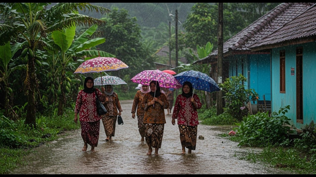The Biggest Rain in the Village, the Sound of Rain is Very Refreshing ...