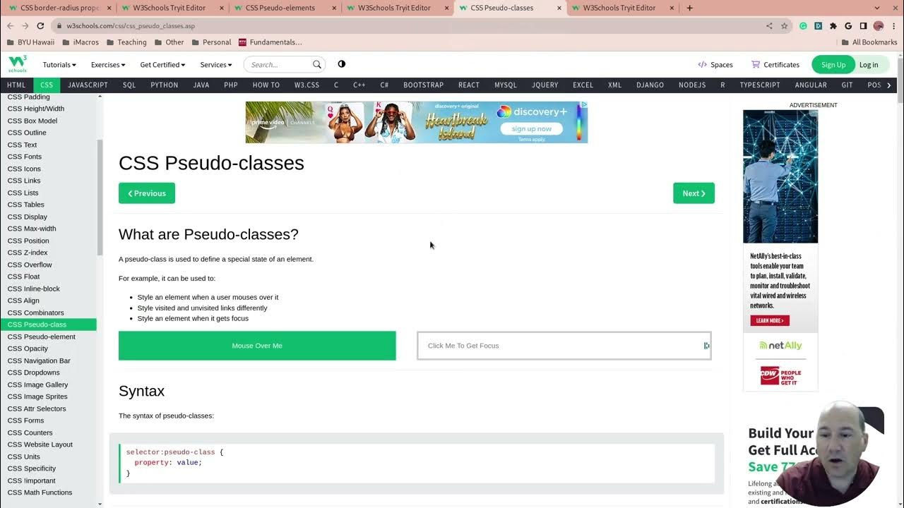 CSS Buttons as well as Pseudo Elements and Classes - YouTube