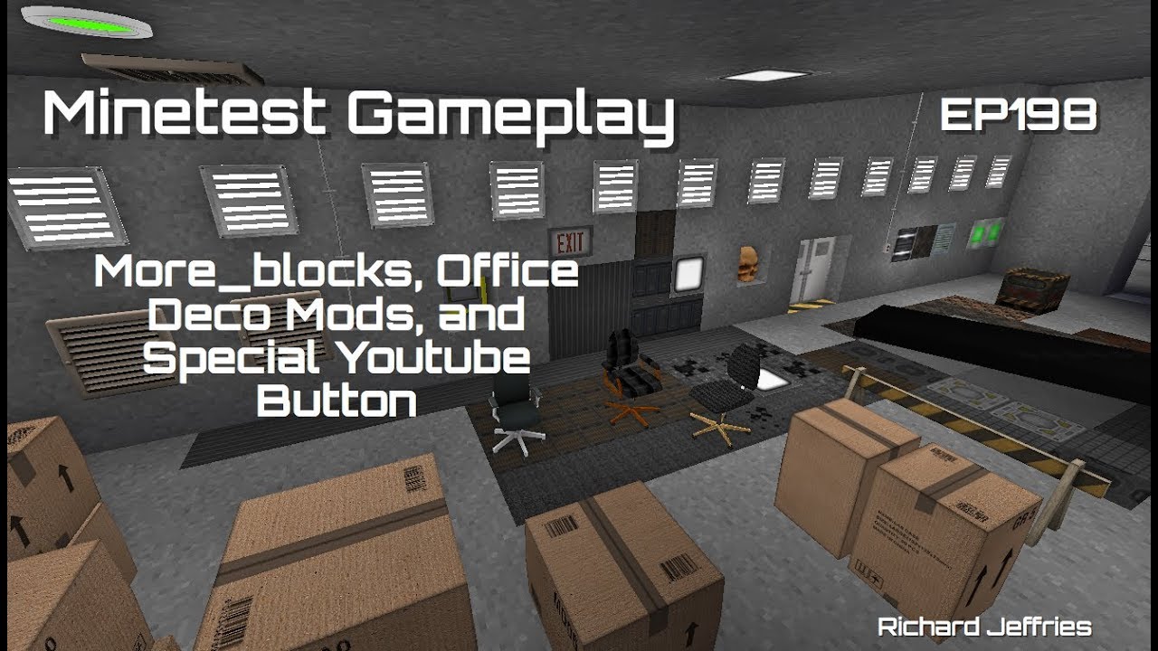 Minetest Gameplay EP198 Youtube Button, More_blocks, and Office Deco ...